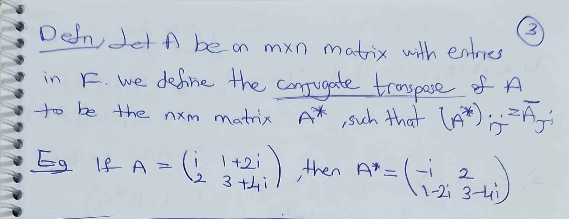 Solved Defn det A be on m×n matrix with entries (3) in F. We | Chegg.com