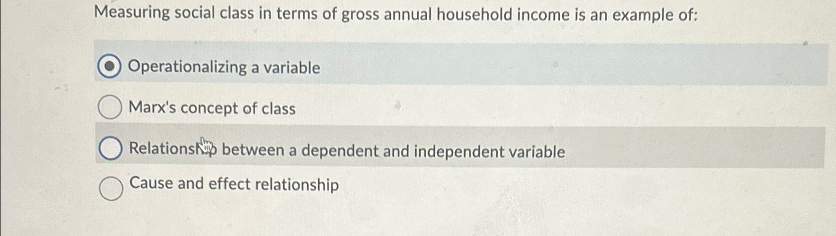 Solved Measuring social class in terms of gross annual | Chegg.com