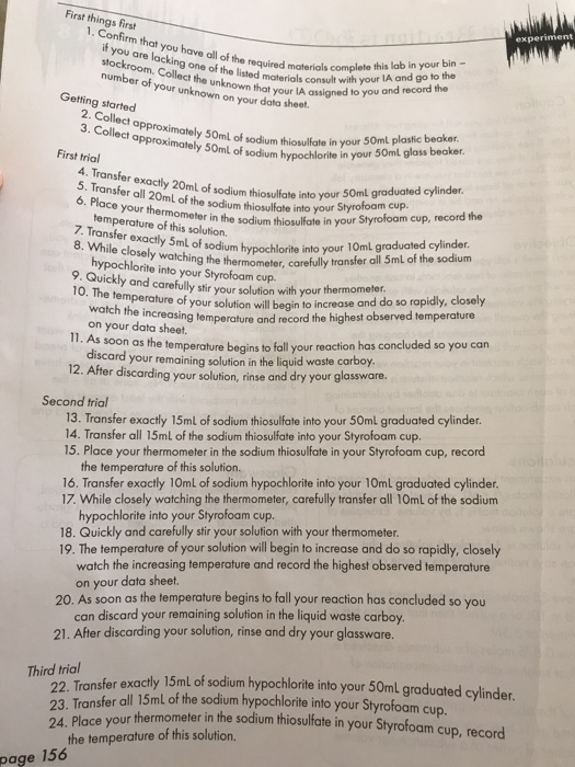experiment 8 Post-lab Questions 1. What ratio gave | Chegg.com