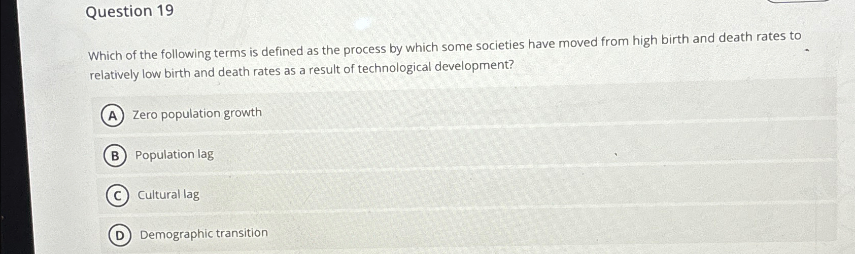 Solved Question 19Which of the following terms is defined as | Chegg.com