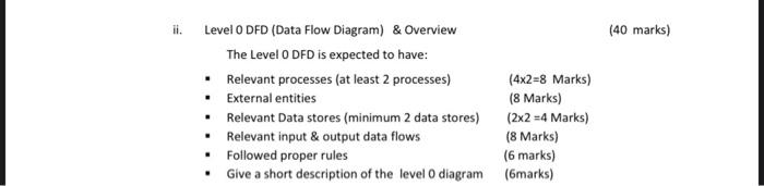 Solved ii. Level 0 DFD (Data Flow Diagram) & Overview The | Chegg.com