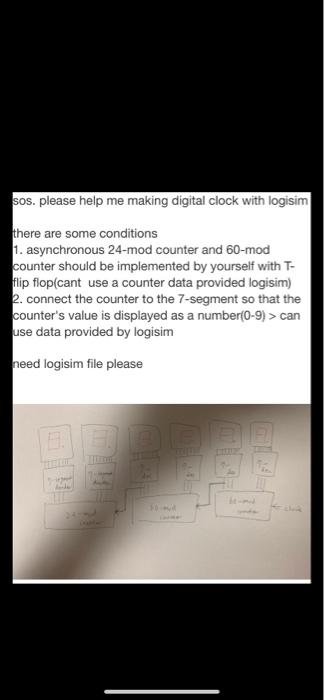 Solved sos. please help me making digital clock with logisim | Chegg.com