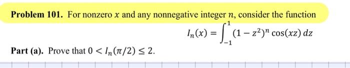 Solved Problem 101. For nonzero x and any nonnegative | Chegg.com