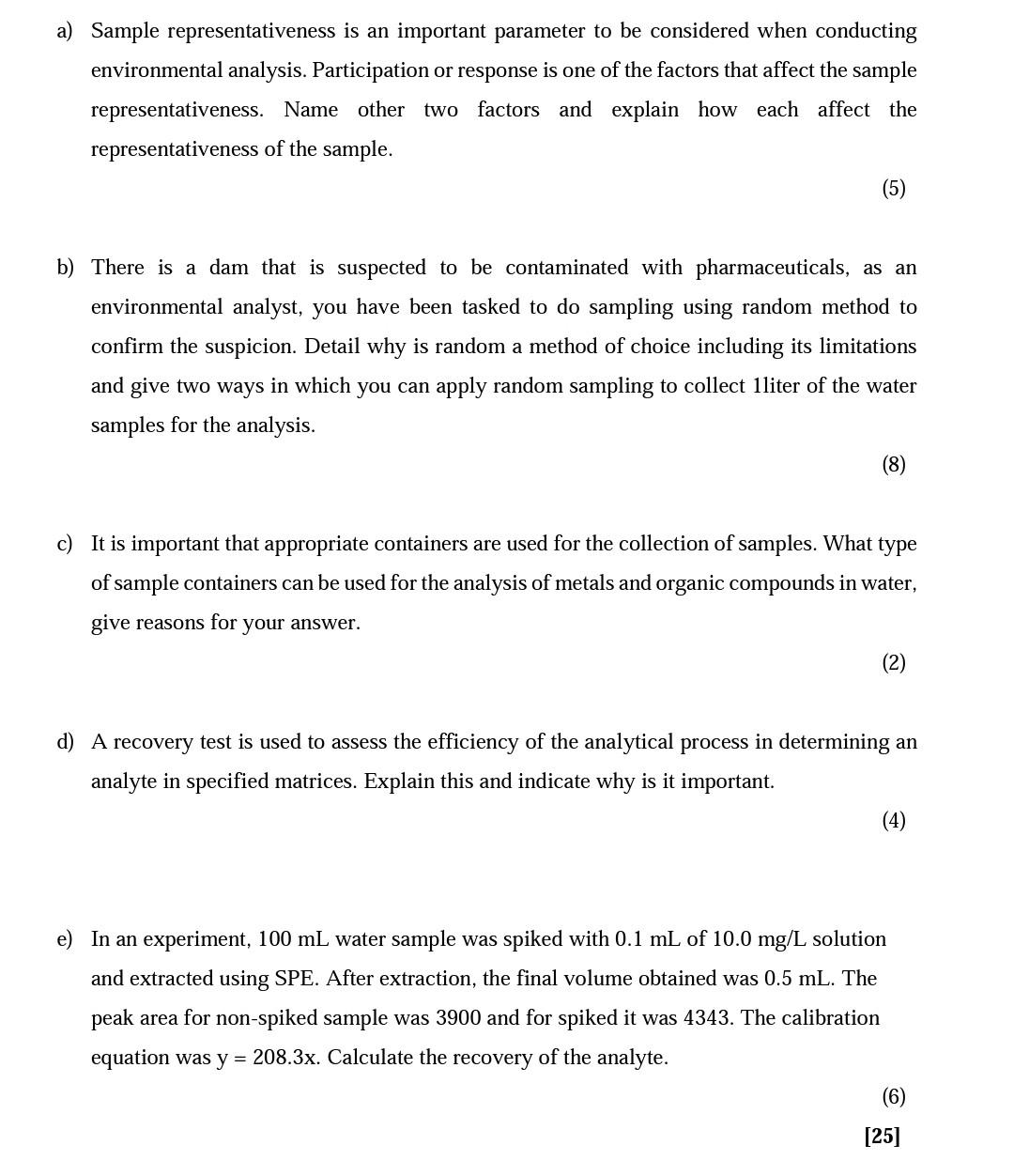 Solved a) Sample representativeness is an important | Chegg.com