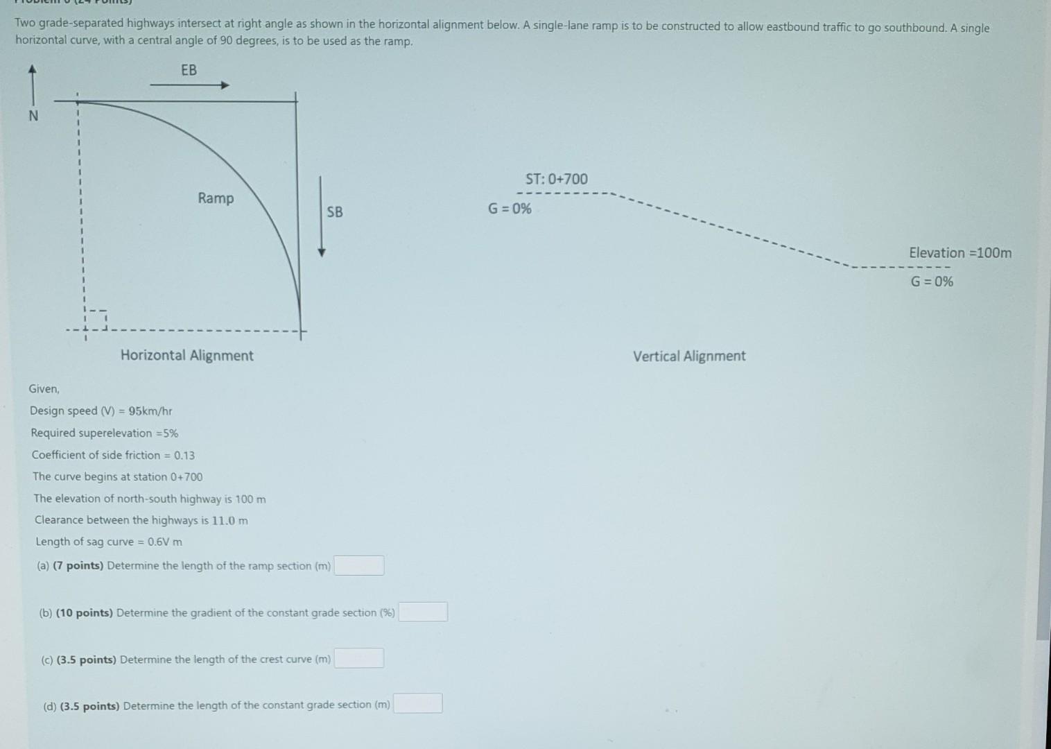 [Solved]: horizontal curve, with a central angle o