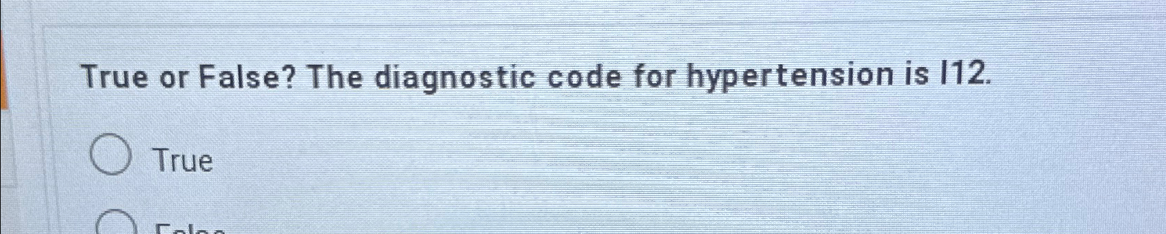 Solved True or False? The diagnostic code for hypertension | Chegg.com