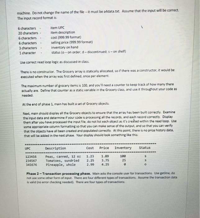 Solved Topics: class definitions, arrays of objects, static | Chegg.com