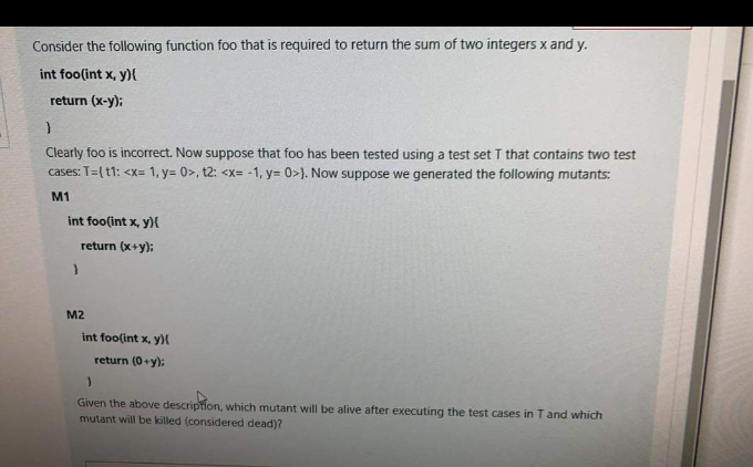 Solved Consider The Following Function Foo That Is Required 0600