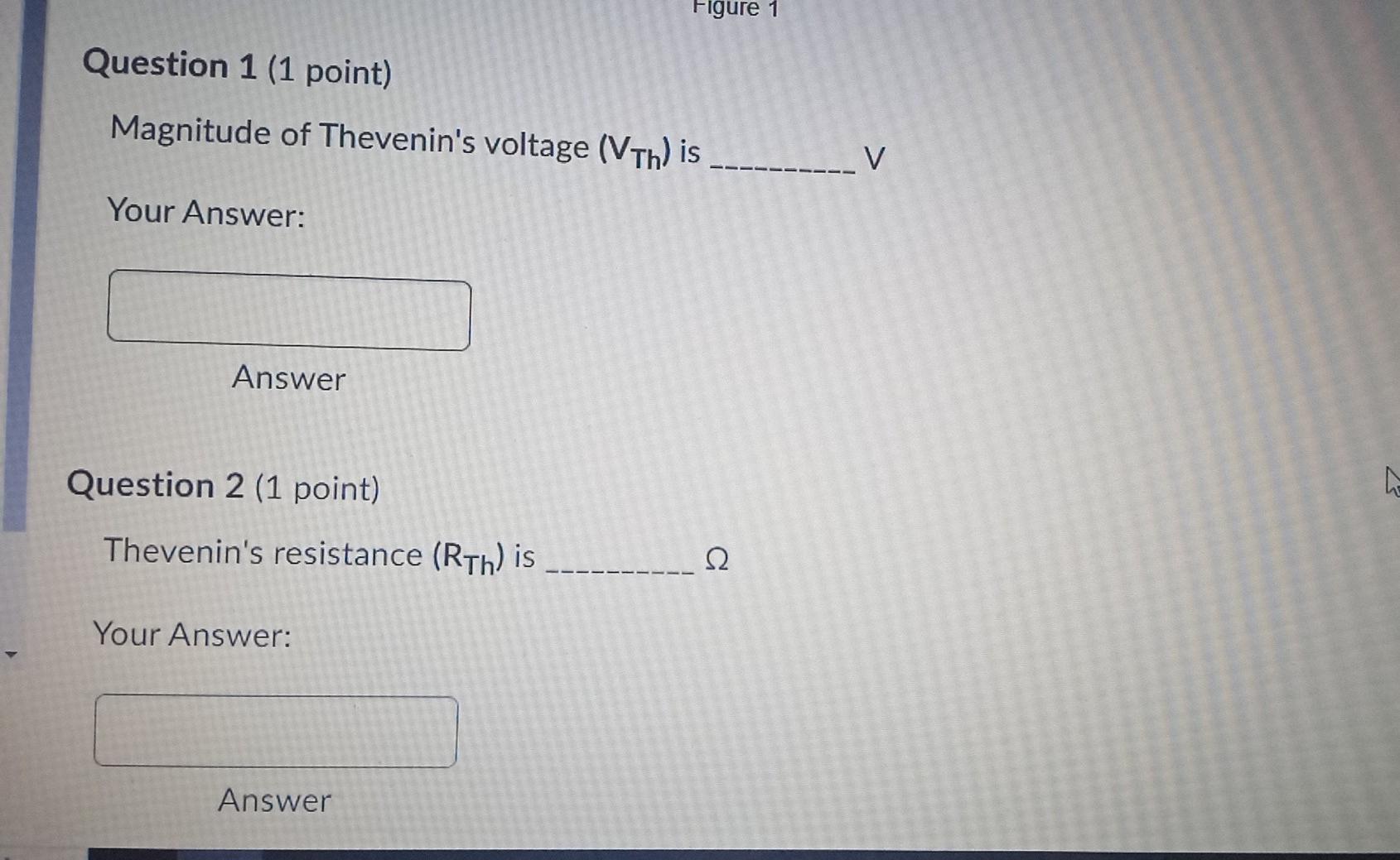 Solved For the circuit in Figure 1 find the Thevenin's | Chegg.com