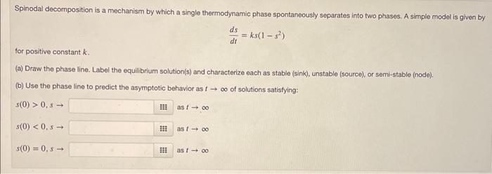 Solved Spinodal decomposition is a mechanism by which a | Chegg.com