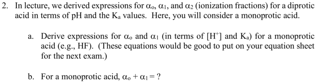 Solved In lecture, we derived expressions for α0,α1, ﻿and | Chegg.com
