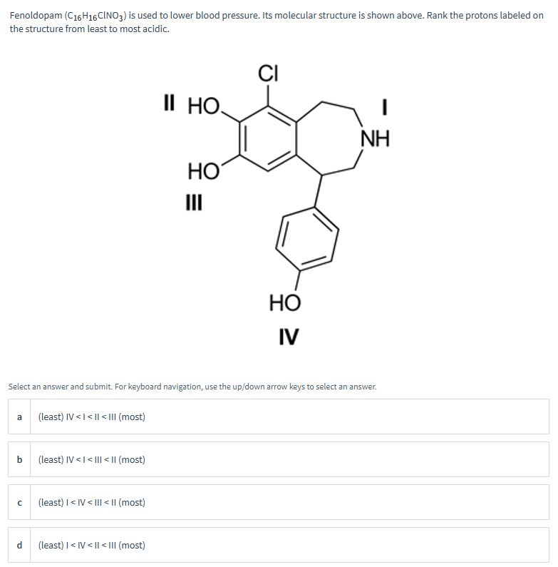Solved Fenoldopam (C16H16ClNO3) is ﻿used to ﻿lower blood | Chegg.com