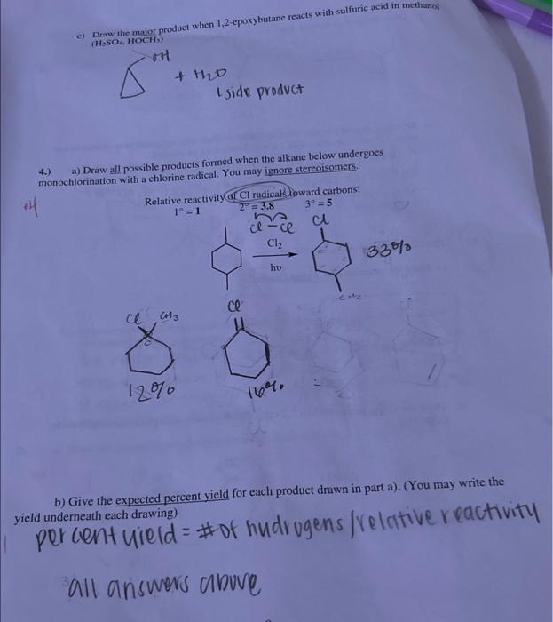 Solved c) Draw the major product when 1,2-epoxybutane reacts | Chegg.com
