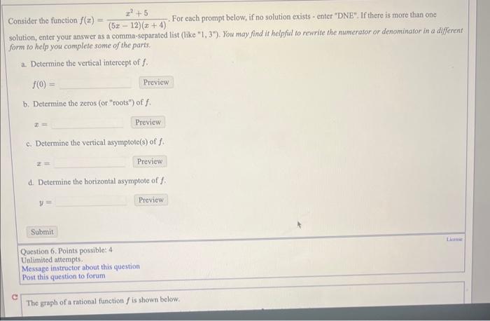 Solved Consider The Function F X 5x−12 X 4 X2 5 For Each