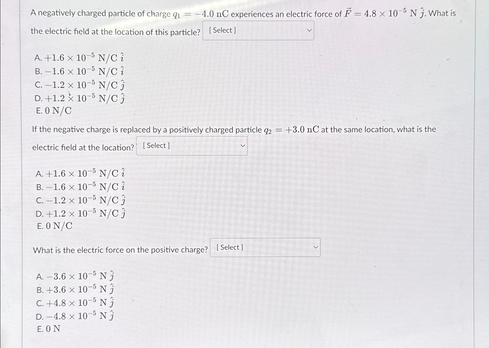 Solved A negatively charged particle of charge q1=-4.0nC | Chegg.com