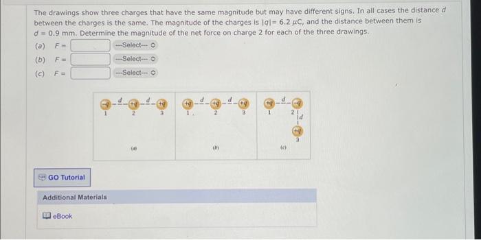 The drawings show three charges that have the same | Chegg.com