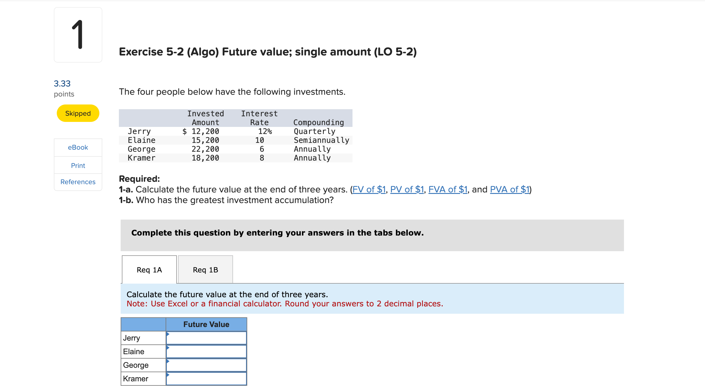 Solved Exercise 5-2 (Algo) ﻿Future value; single amount (LO | Chegg.com
