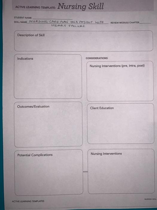 Solved ACTIVE LEARNING TEMPLATE: Nursing Skill STUDENT NAME | Chegg.com