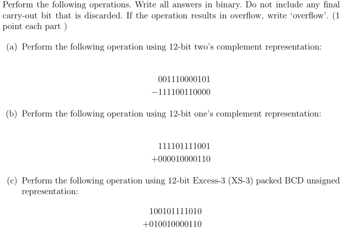 Solved Perform the following operations. Write all answers | Chegg.com