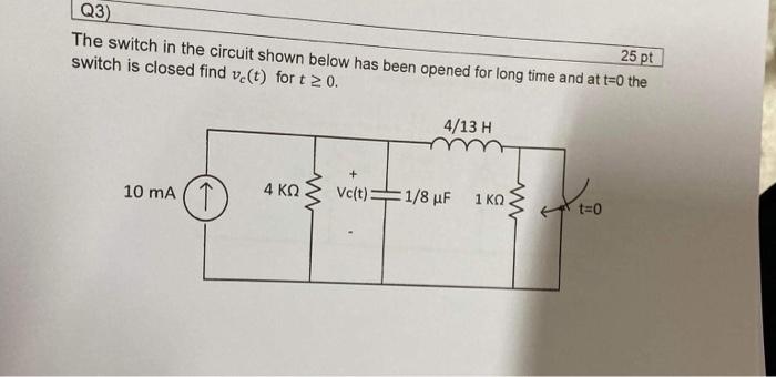 Solved The switch in the circuit shown below has been opened | Chegg.com
