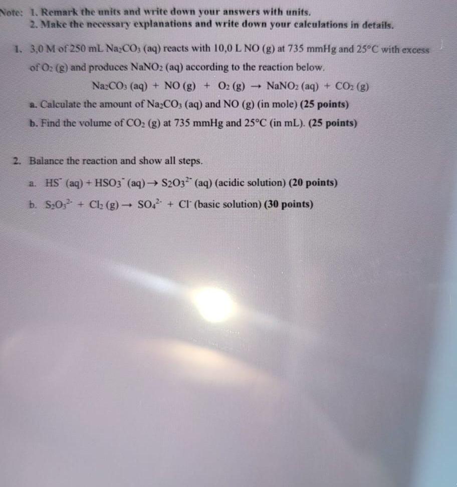 Solved 1. Remark the units and write down your answers with | Chegg.com