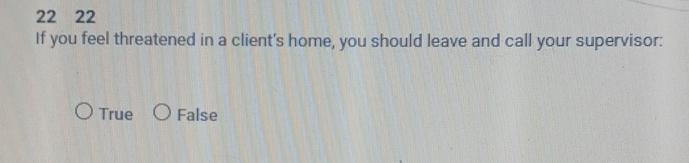 22,22If you feel threatened in a client's home, you | Chegg.com