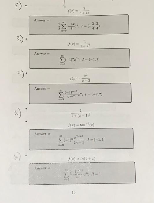 Solved 8. Power Series: For each function, find the | Chegg.com
