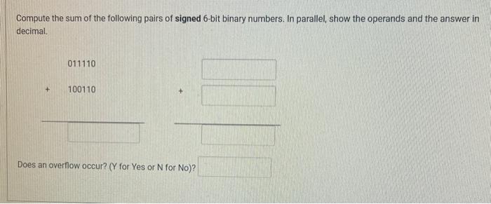 Solved Compute the sum of the following pairs of signed | Chegg.com