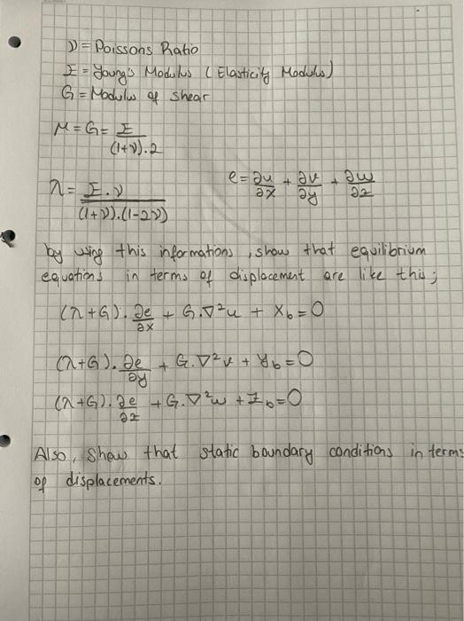 Solved = Poissons Ratio 2 Young's Modulus (Elasticity | Chegg.com