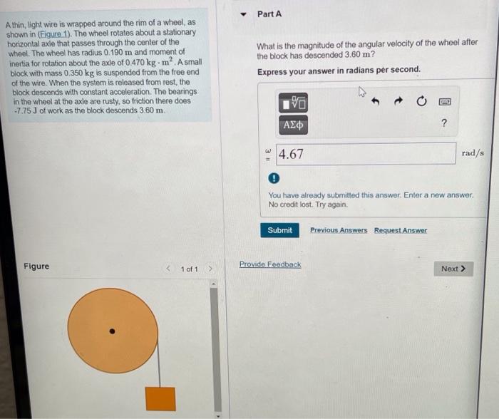 Solved A thin, light wire is wrapped around the rim of a | Chegg.com