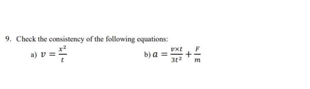 Solved 9. Check the consistency of the following equations: | Chegg.com