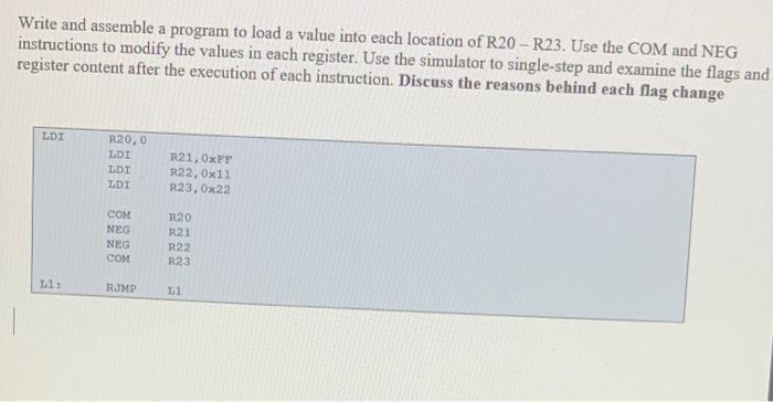 Solved Write and assemble a program to load a value into | Chegg.com