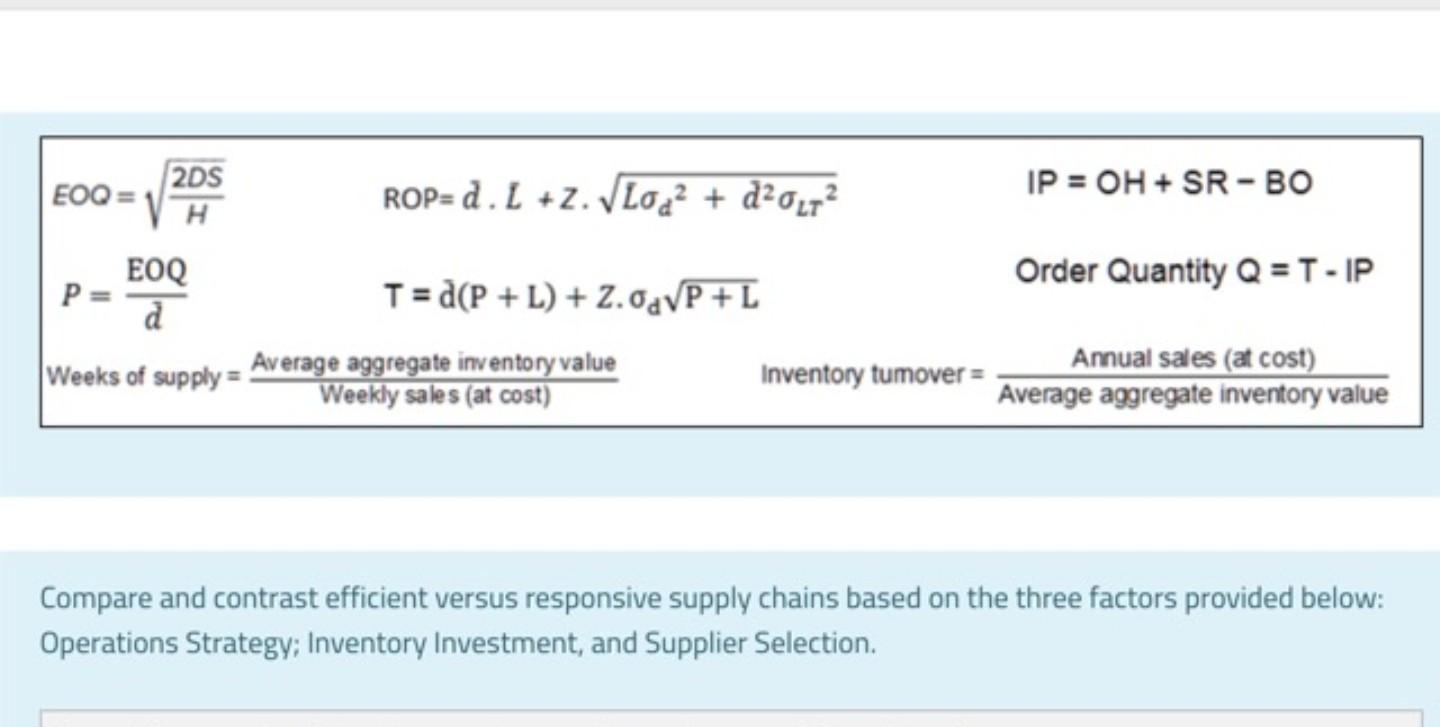 Solved Compare and contrast efficient versus responsive | Chegg.com