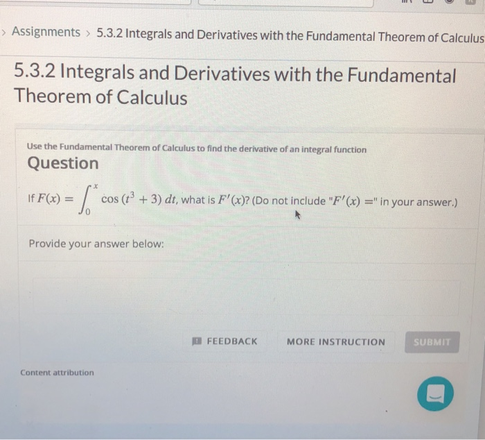 Solved Assignments> 5.3.2 Integrals and Derivatives with the | Chegg.com