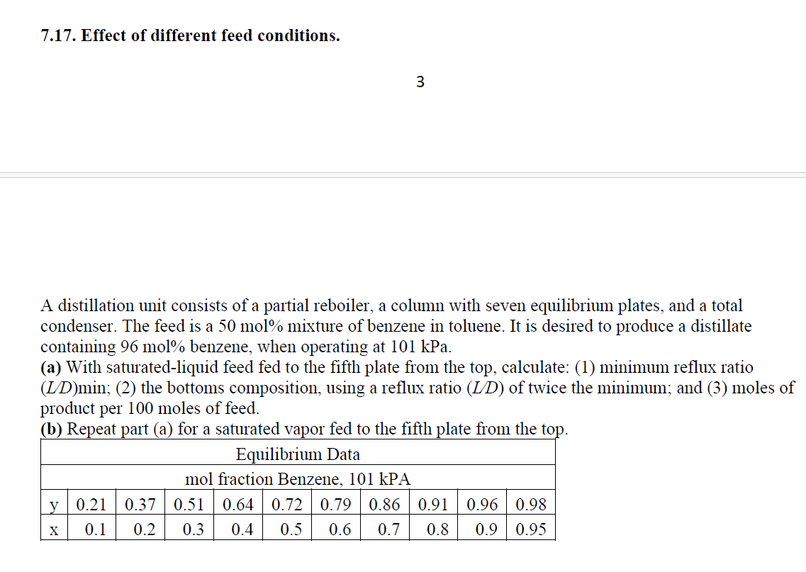 Solved A distillation unit consists of a partial reboiler, a | Chegg.com