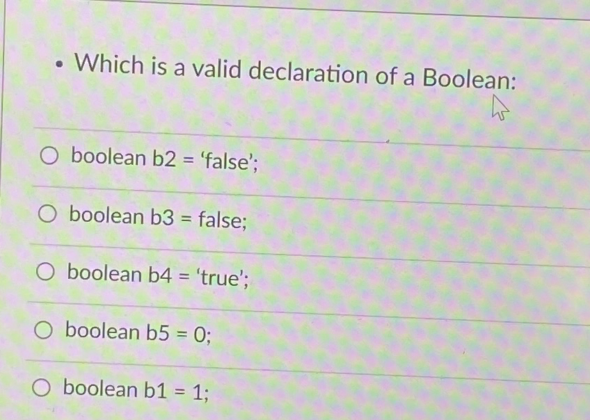 Solved Which Is A Valid Declaration Of A Booleanboolean 7139
