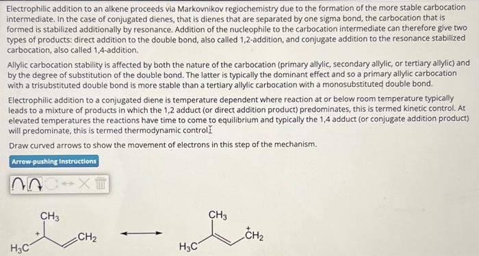 Solved Electrophilic addition to an alkene proceeds via | Chegg.com
