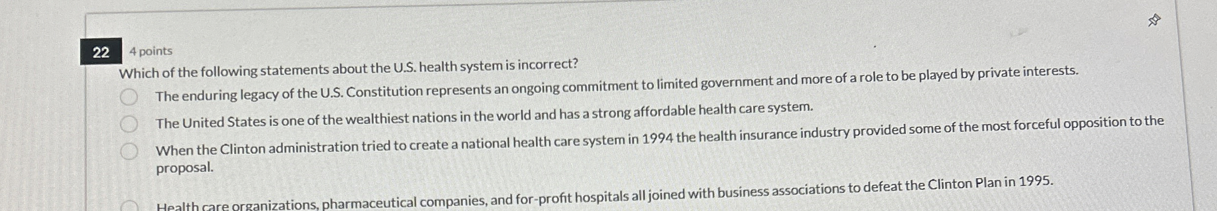 Solved 4 ﻿pointsWhich of the following statements about the | Chegg.com
