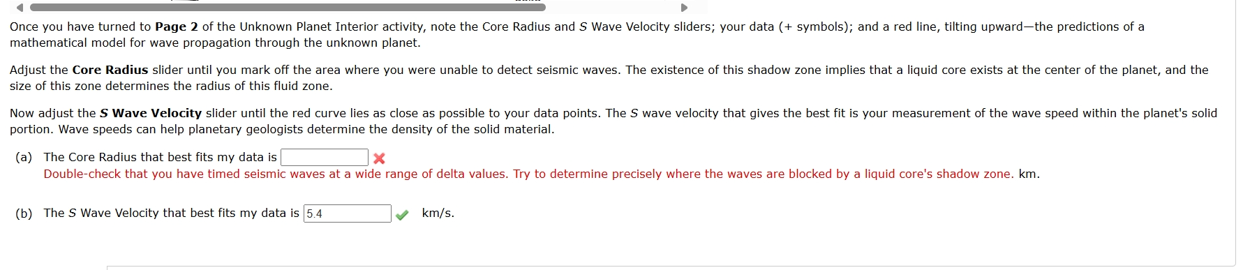 Solved Now adjust the S Wave Velocity slider until the red | Chegg.com