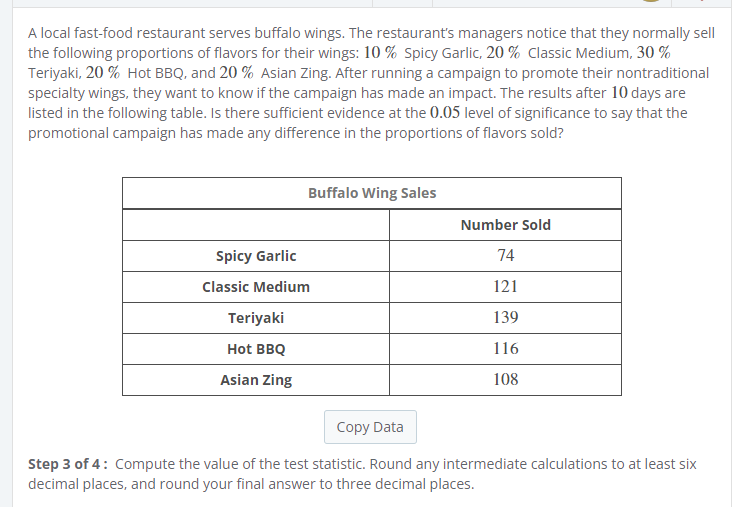 Solved A local fast-food restaurant serves buffalo wings. | Chegg.com
