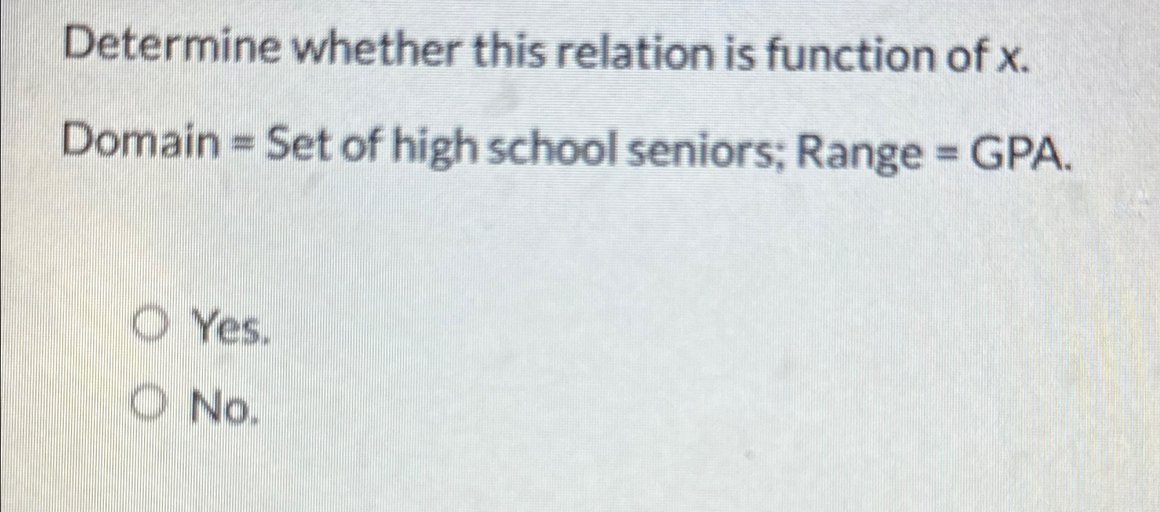 Solved Determine whether this relation is function of | Chegg.com