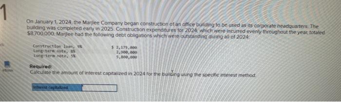 Solved On January 1, 2024, the Marilee Company began | Chegg.com
