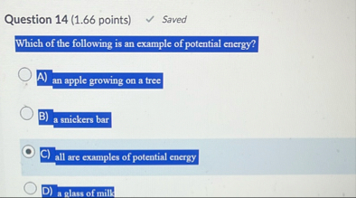 Solved Question 14 (1.66 ﻿points)SavedWhich of the following | Chegg.com