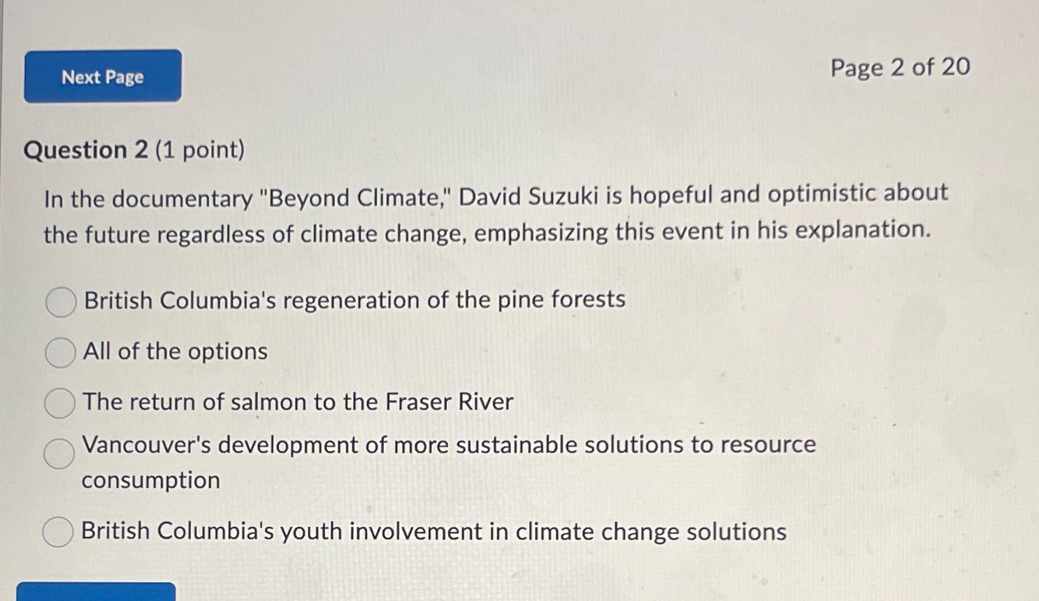 Solved Page 2 ﻿of 20Question 2 (1 ﻿point)In the documentary | Chegg.com