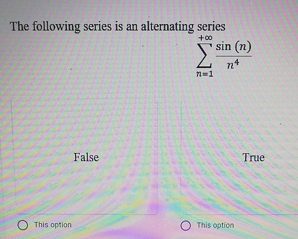 Solved The following series is an alternating series sin (n) | Chegg.com