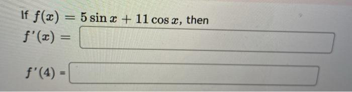 Solved If f(x) = 2x(sin x + cos x), find f'(x) = f'(1) = | Chegg.com