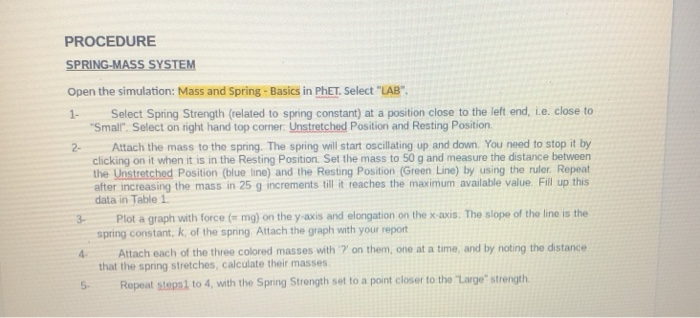 EXPERIMENT-3 3-22-2020 HOOKE'S LAW - USING PHET OB... | Chegg.com