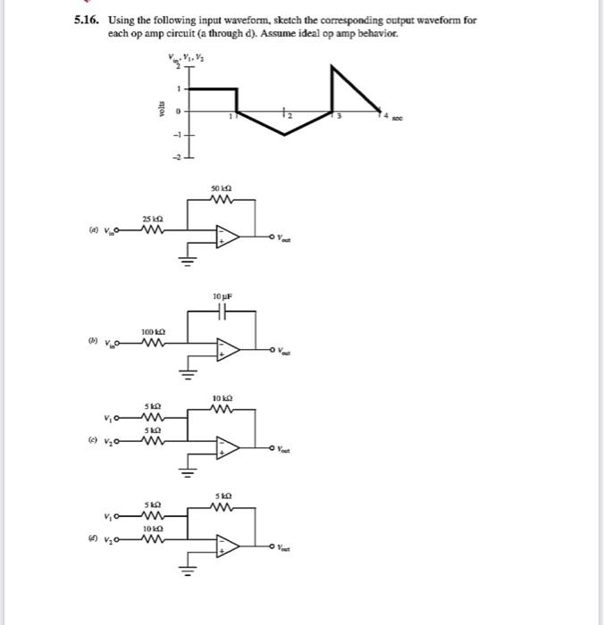 Solved 5.16. Using the following input waveform, sketch the | Chegg.com Solved 5.16. Using the following input waveform, sketch the | Chegg.com