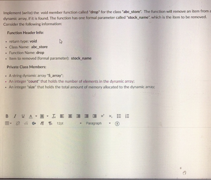 Solved Implement (write) the void member function called | Chegg.com