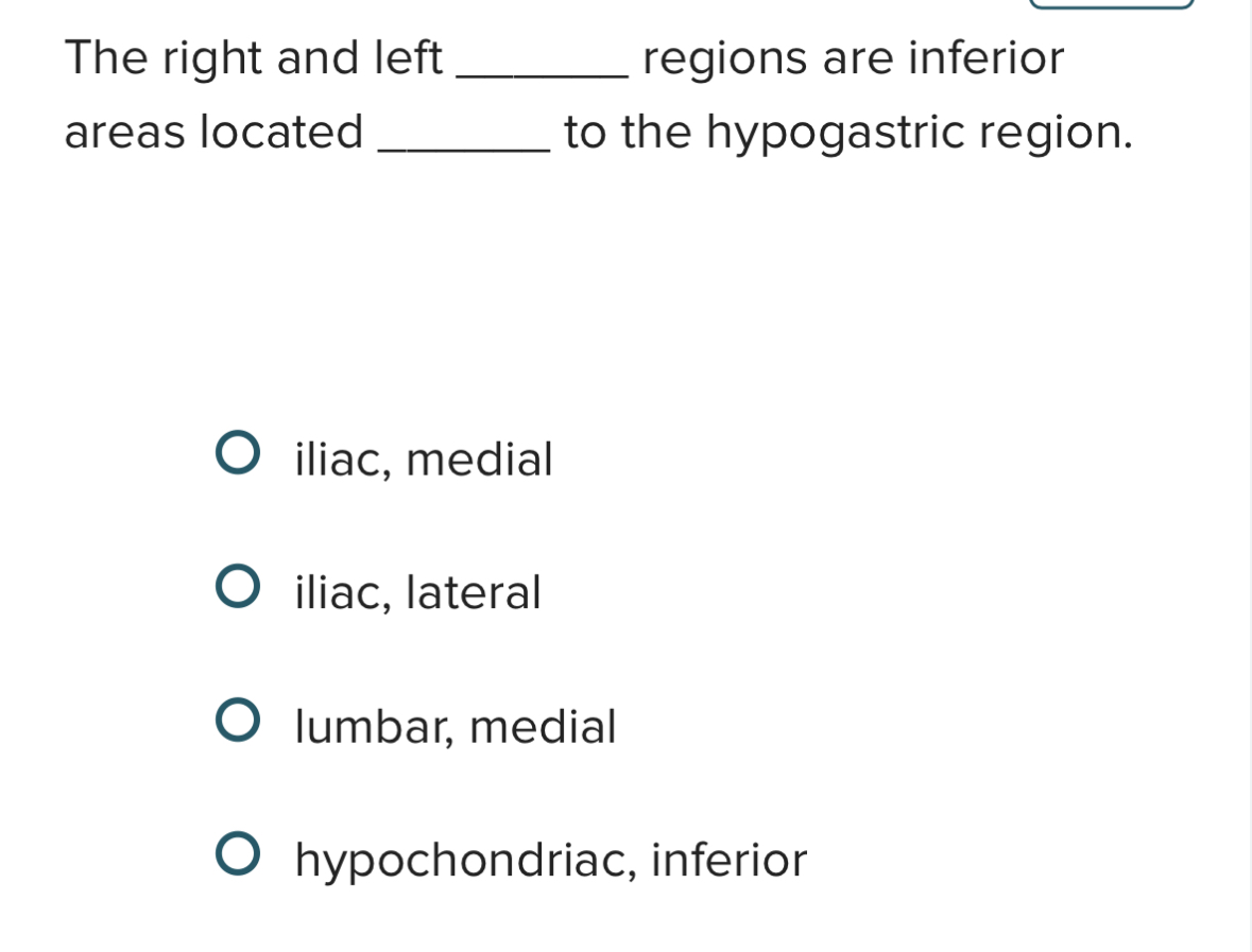 Solved The right and left areas located regions are inferior | Chegg.com